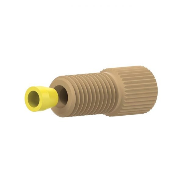 PEEK®/Tefzel® Flangeless Fitting for 1/8"OD Tubing, 5/16-24 Flat-bottom ...