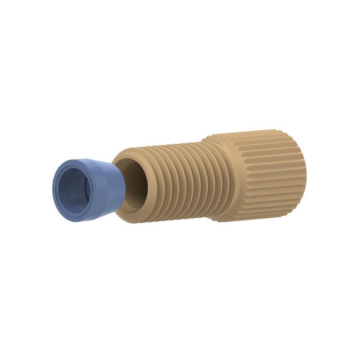 Flangeless Fitting for 3/16" OD Tubing, 5/16-24 Flat-bottom Port ...