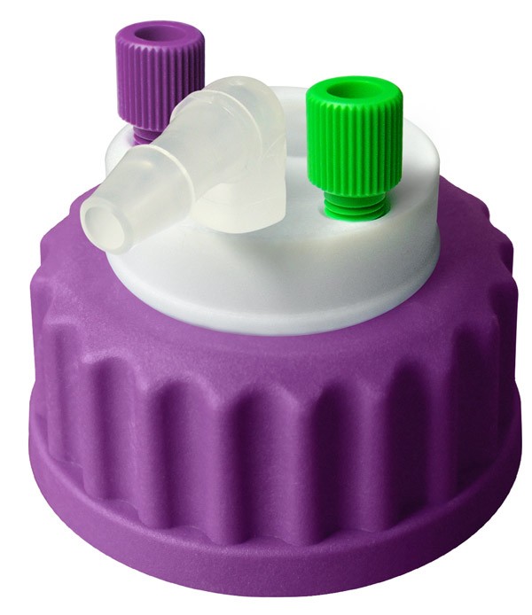 Canary-Safe Waste Cap, GL45, with 2 Standard Tubing Ports & 1 Port for ...